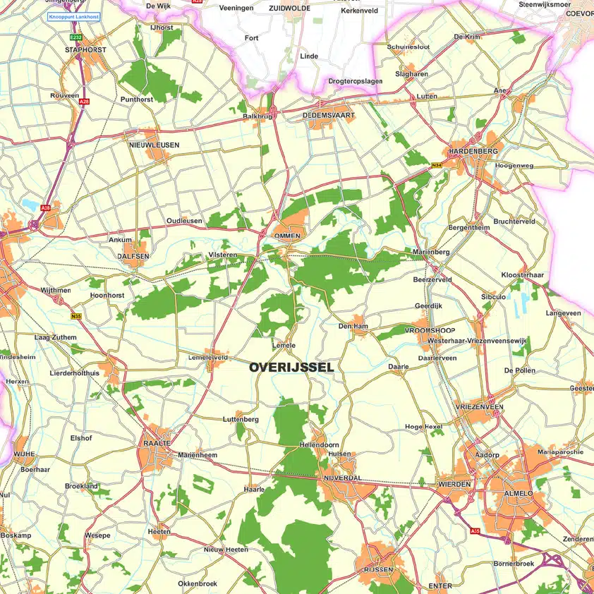 Kaart Overijssel | Vector Map